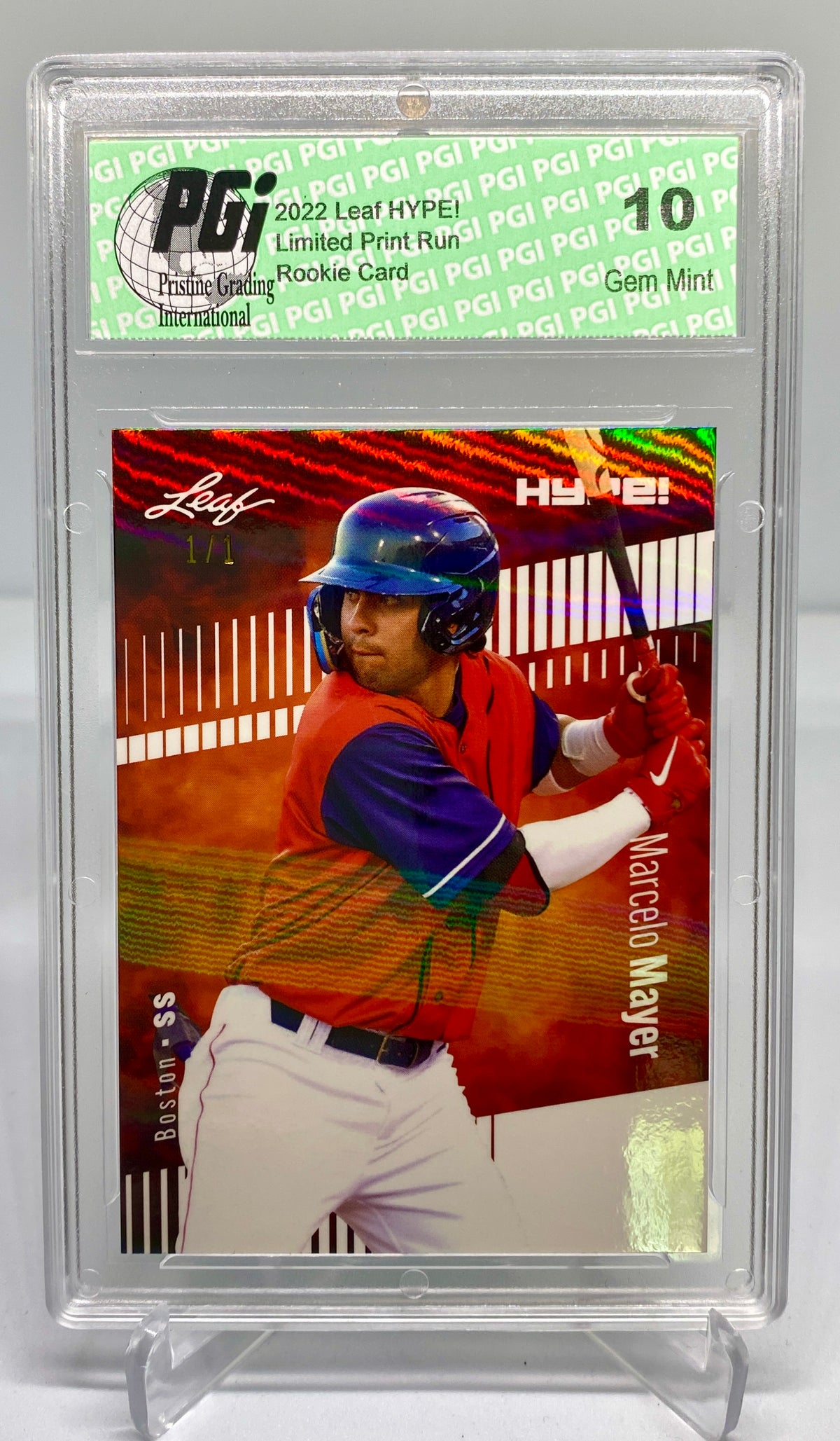 Marcelo Mayer 2022 Leaf HYPE! #67 White Shimmer 1 of 1 Rookie Card PGI ...