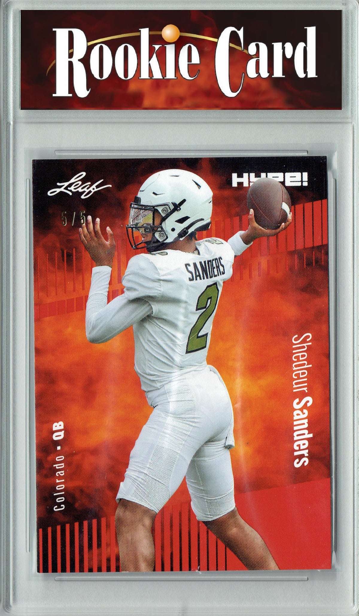 Certified Mint+ Shedeur Sanders 2024 Leaf HYPE! #155 Red SP 5 Made Roo ...