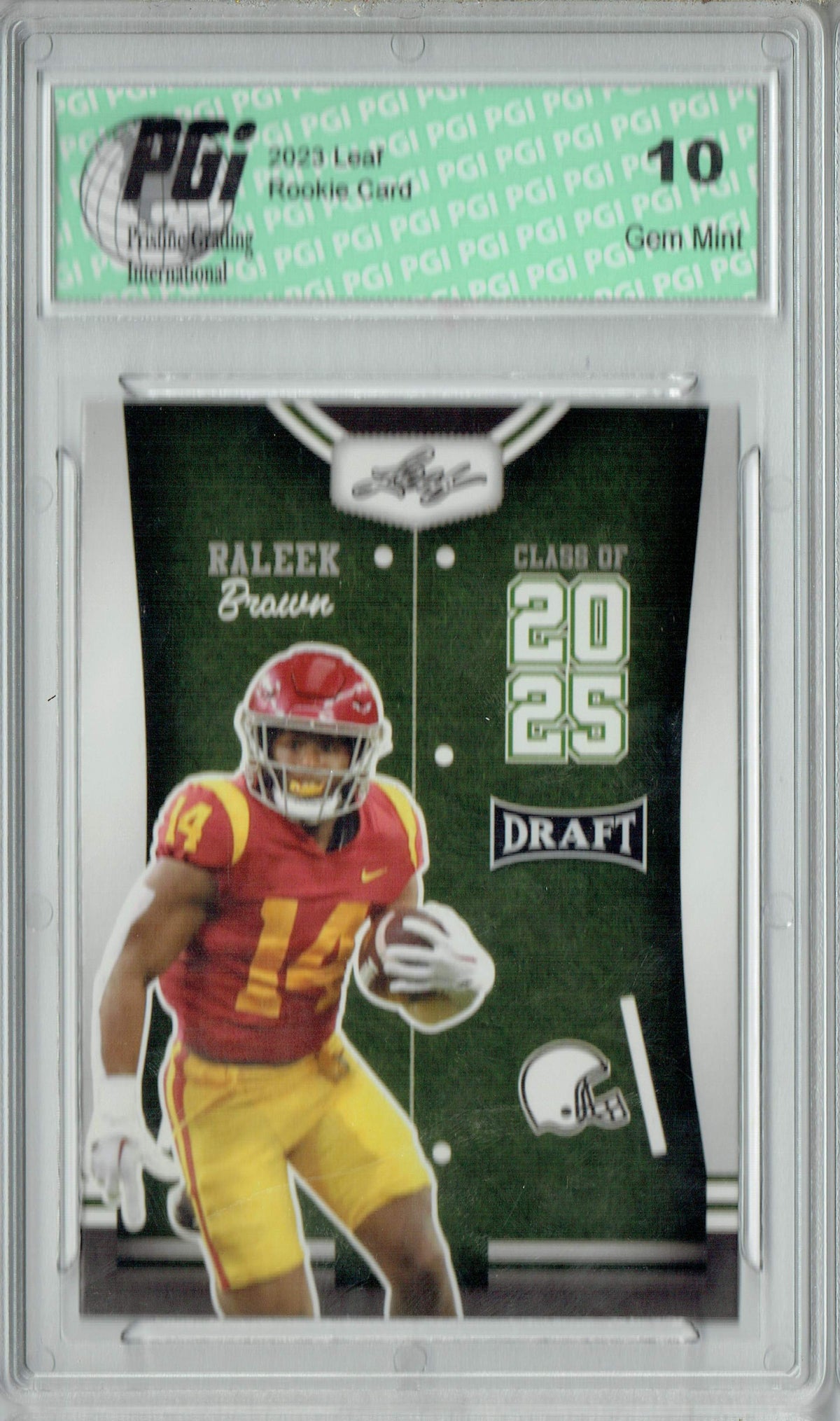 Raleek Brown 2023 Leaf Football #84 Class of 2025 Rookie Card PGI 10 ...