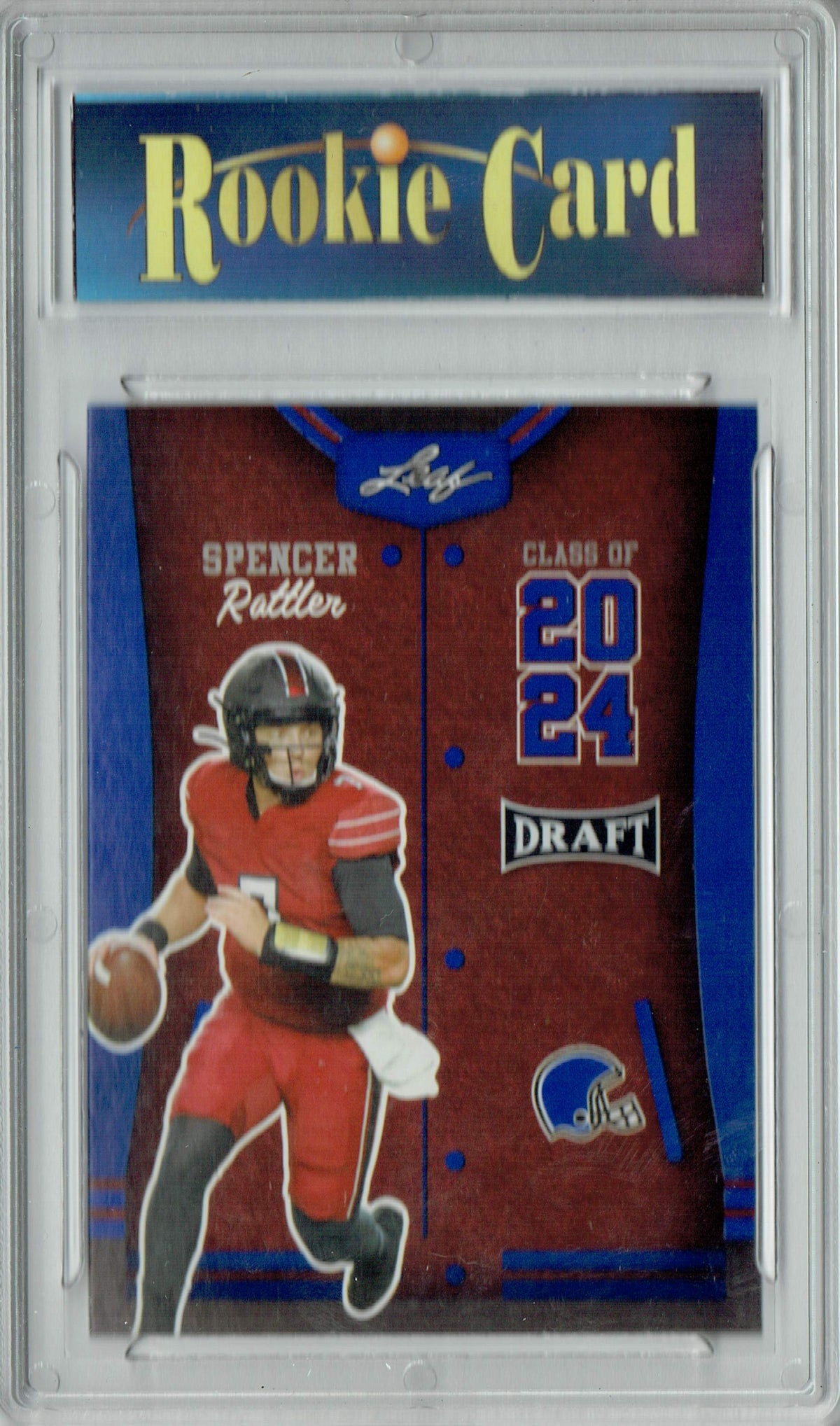 Certified Mint+ Spencer Rattler 2023 Leaf Football #80 Blue SP Class o ...