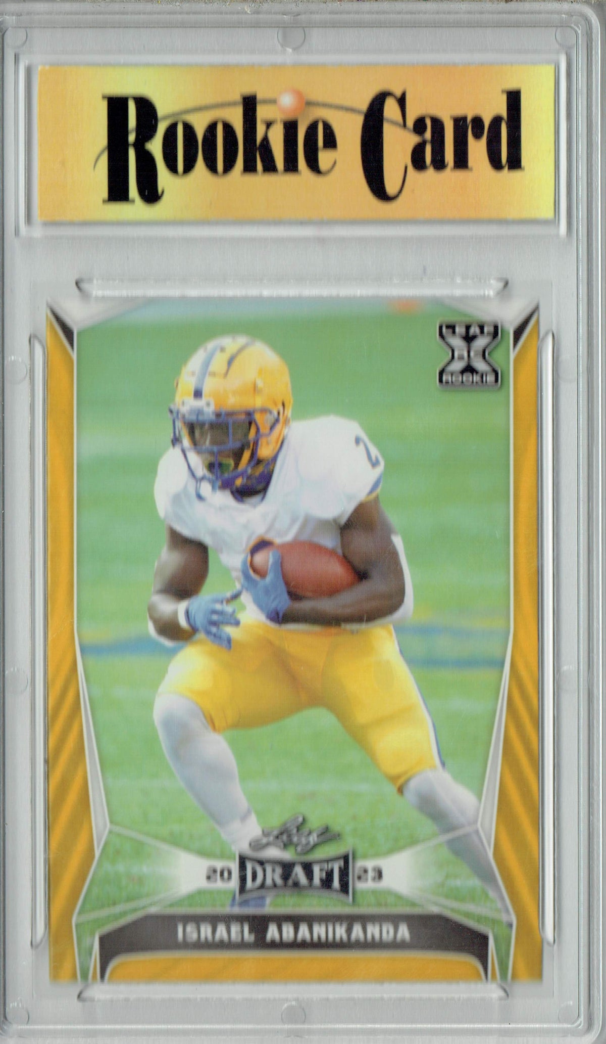 Certified Mint+ Israel Abanikanda 2023 Leaf Football #49 Gold SP Rooki ...