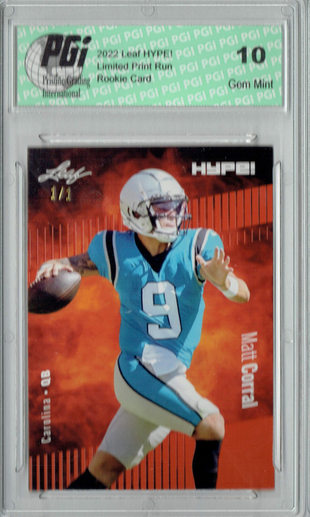 Matt Corral 2022 Leaf Hype #97 Orange #1/1 Rookie Card PGI 10 — Rookie ...
