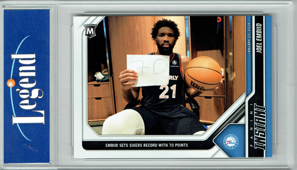 Certified Mint+ Joel Embiid 2023 Panini Instant #266 Scores 70 Points! — Rookie Cards