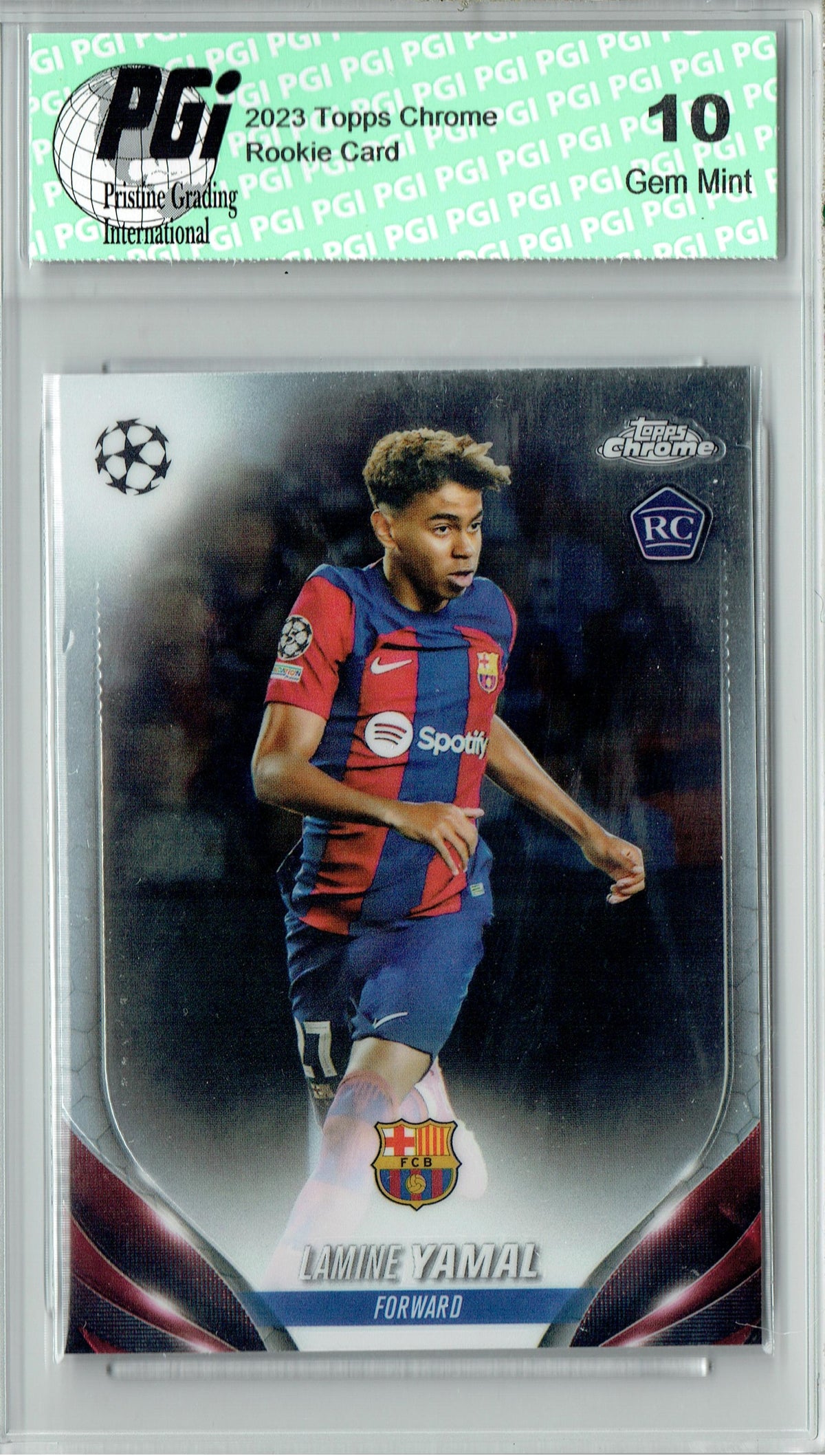 Lamine Yamal 2023-24 Topps Chrome #64 Champions League Rookie Card PGI ...