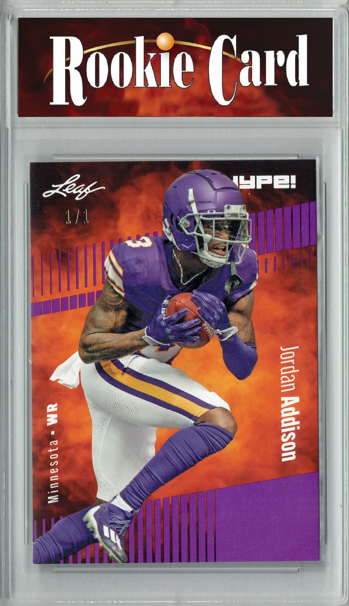 Certified Mint+ Jordan Addison 2023 Leaf HYPE! #127A Purple Blank Back ...