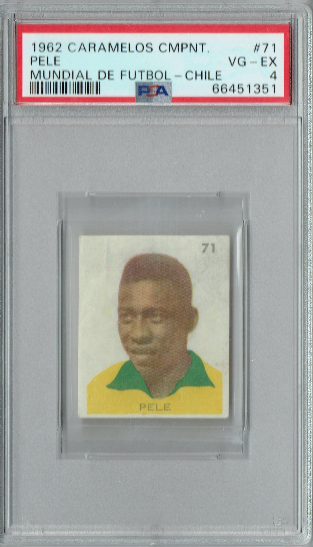 PSA 4 Pele 1962 Caramelos #71 Mundial De Futbol - Chile Rare Card ...