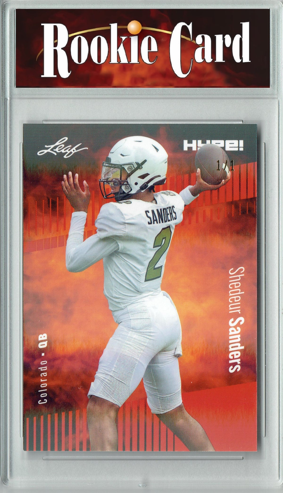 Certified Mint+ Shedeur Sanders 2024 Leaf HYPE! #155 Orange Shimmer 1 ...