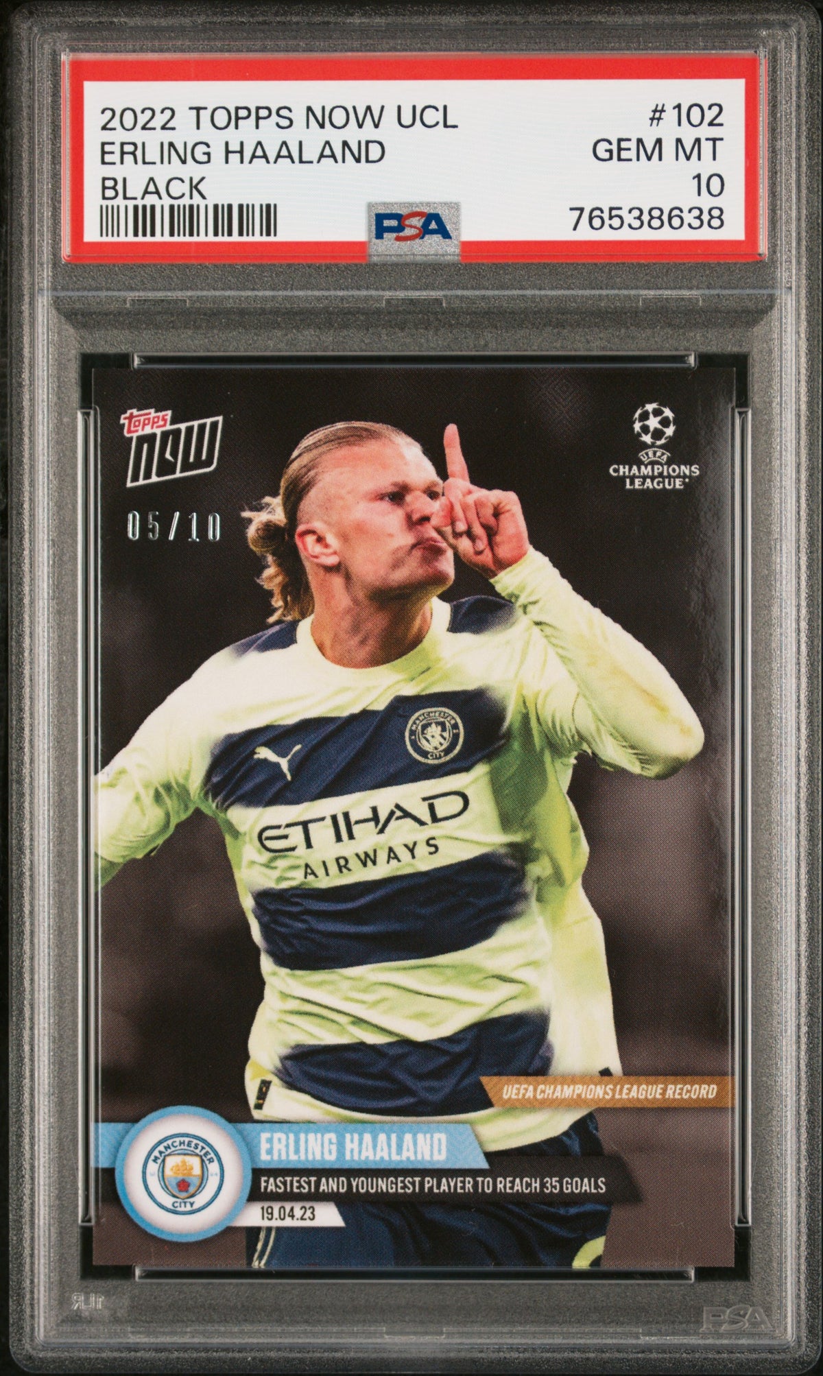PSA 10 GEM-MT Erling Haaland 2022 Topps Now UCL #102 Rare Trading Card ...