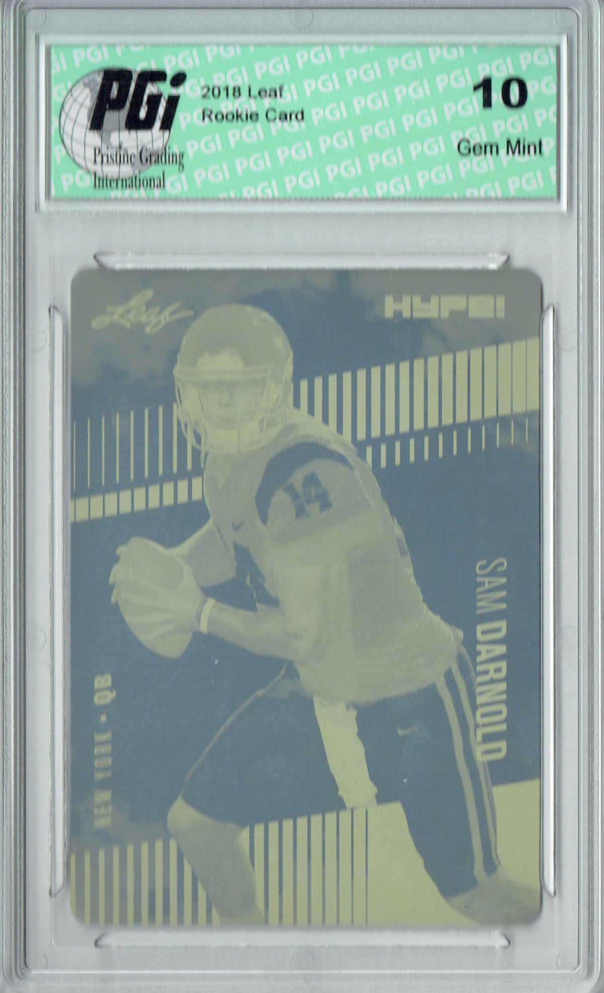 Sam Darnold 2018 Leaf HYPE! #4 Rare Yellow Plate 1 of 1 Rookie Card PG ...