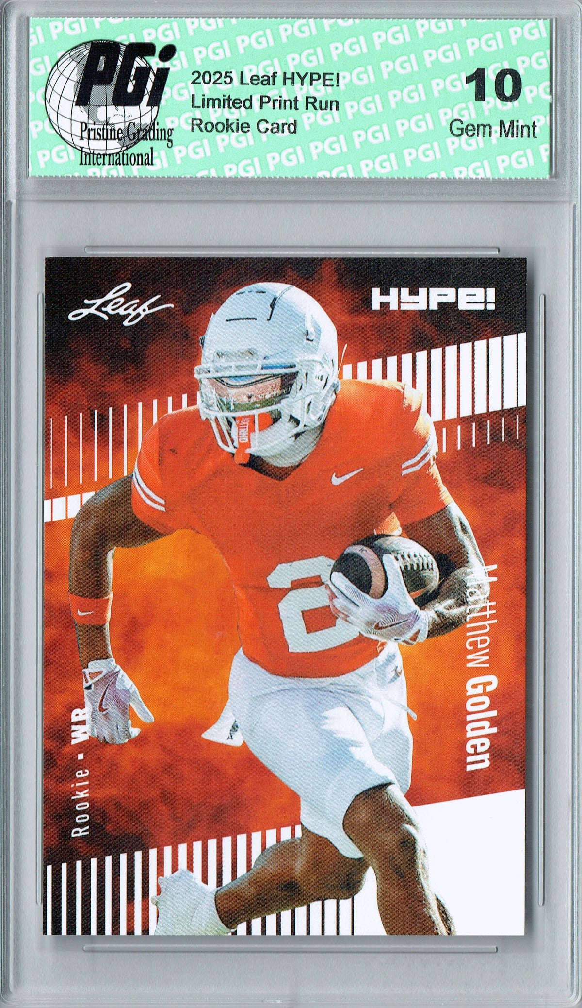 Matthew Golden 2025 Leaf HYPE! #186 Only 5k Made Rookie Card PGI 10 ...