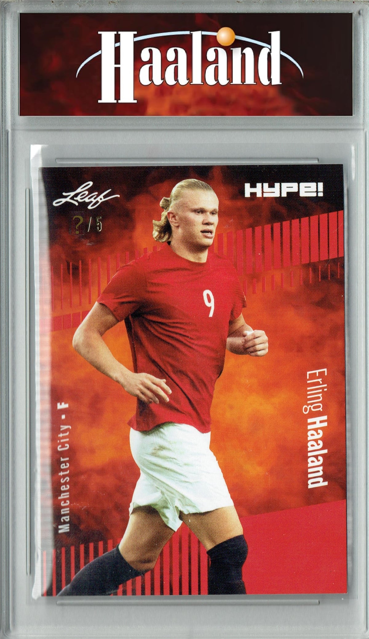 Certified Mint+ Erling Haaland 2023 Leaf HYPE! #118 Red SP, Just 5 Mad ...