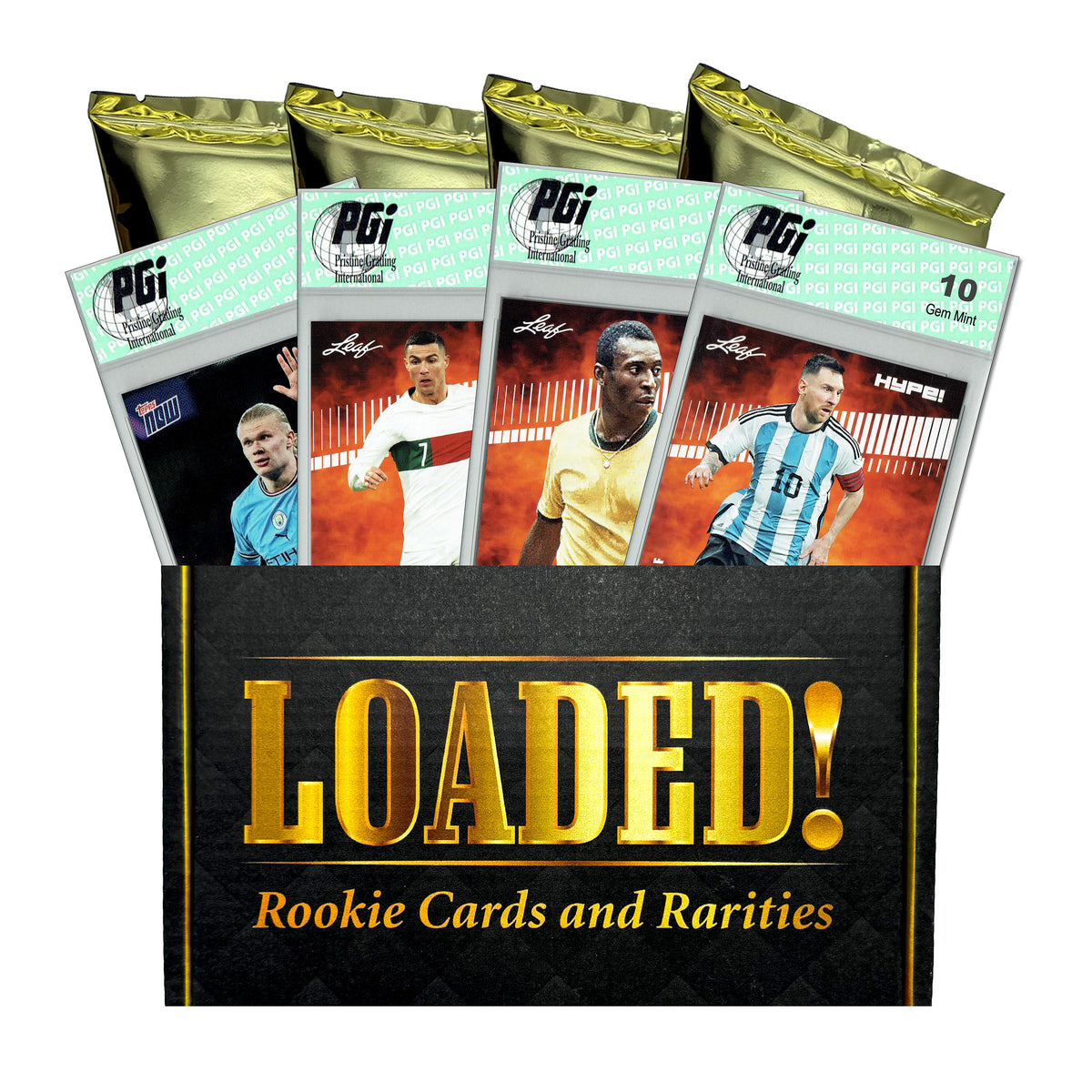 LOADED! Soccer Collector's Box: 4 PGI 10 Rookie Cards & Rarities - Mes