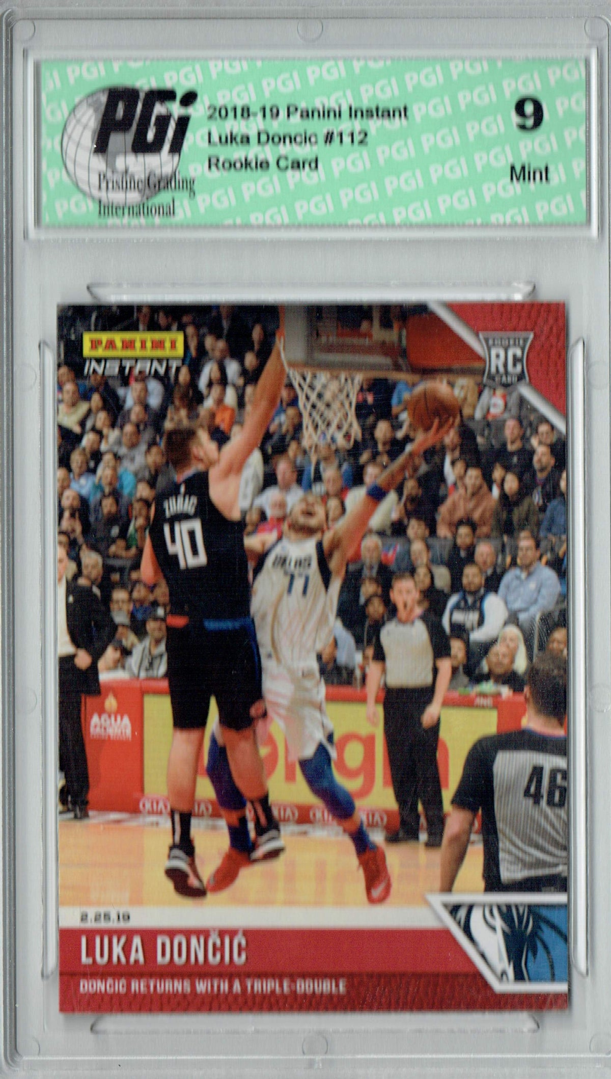 PGI 9 Luka Doncic 2018 Panini Instant #112 Rookie Card — Rookie Cards