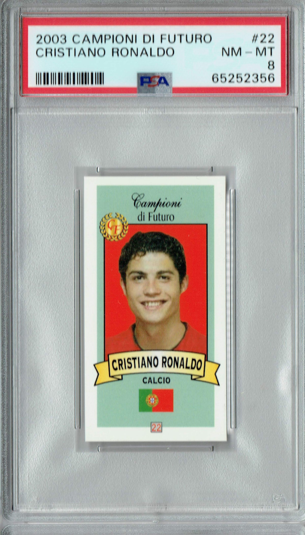 PSA 8 NM-MT Cristiano Ronaldo 2003 Campioni Futuro #22 Rookie Card Por ...