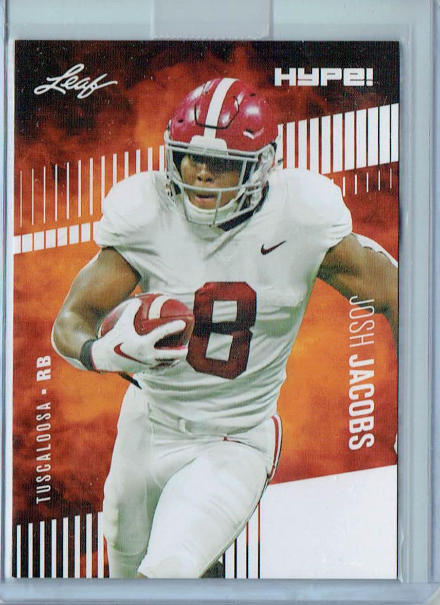 Mint Josh Jacobs 2019 Leaf HYPE! #21 Only 5000 Made! Rare Rookie Card ...
