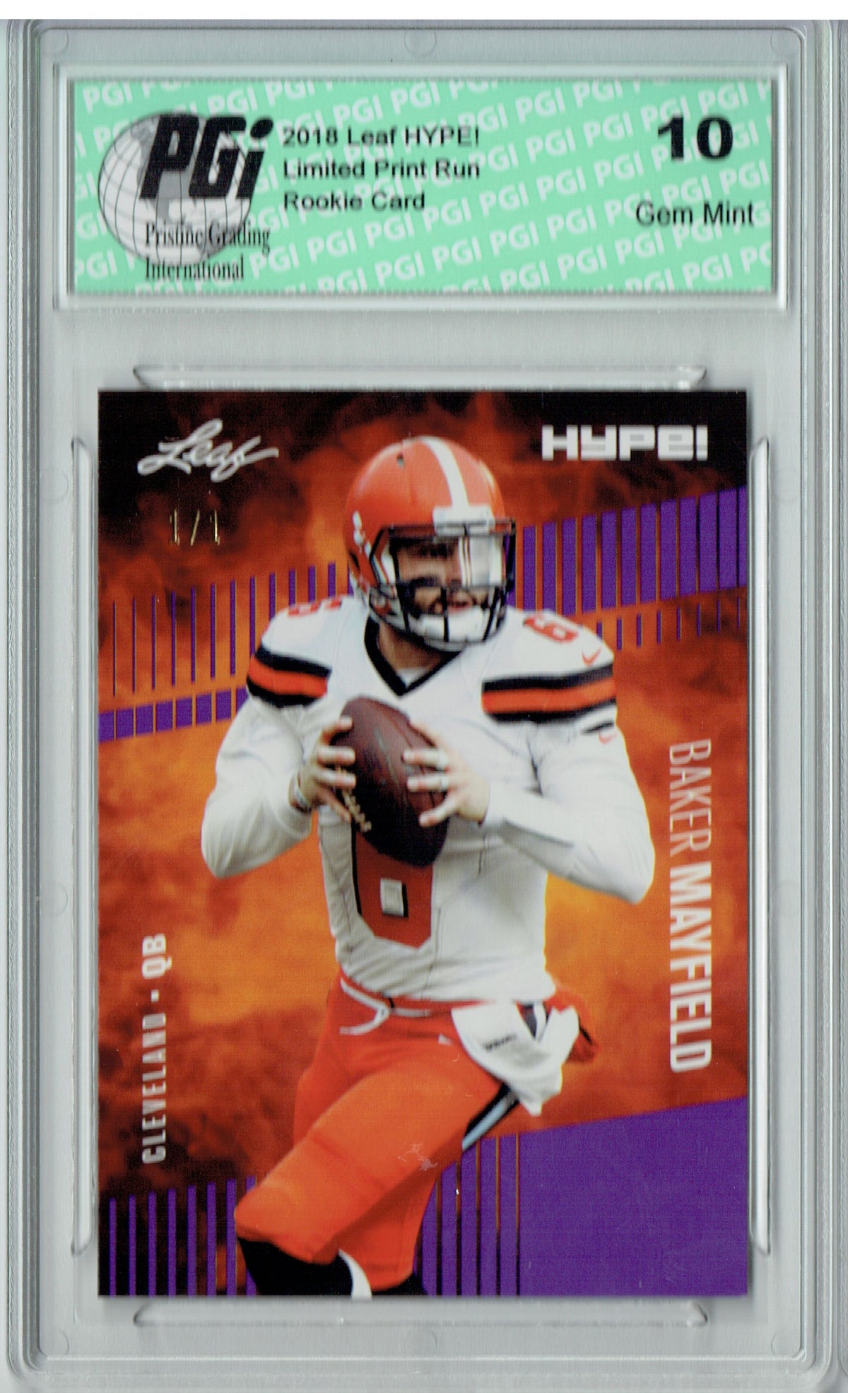 Baker Mayfield 2018 Leaf HYPE! #3A Purple Blank Back 1 of 1 Rookie Car ...