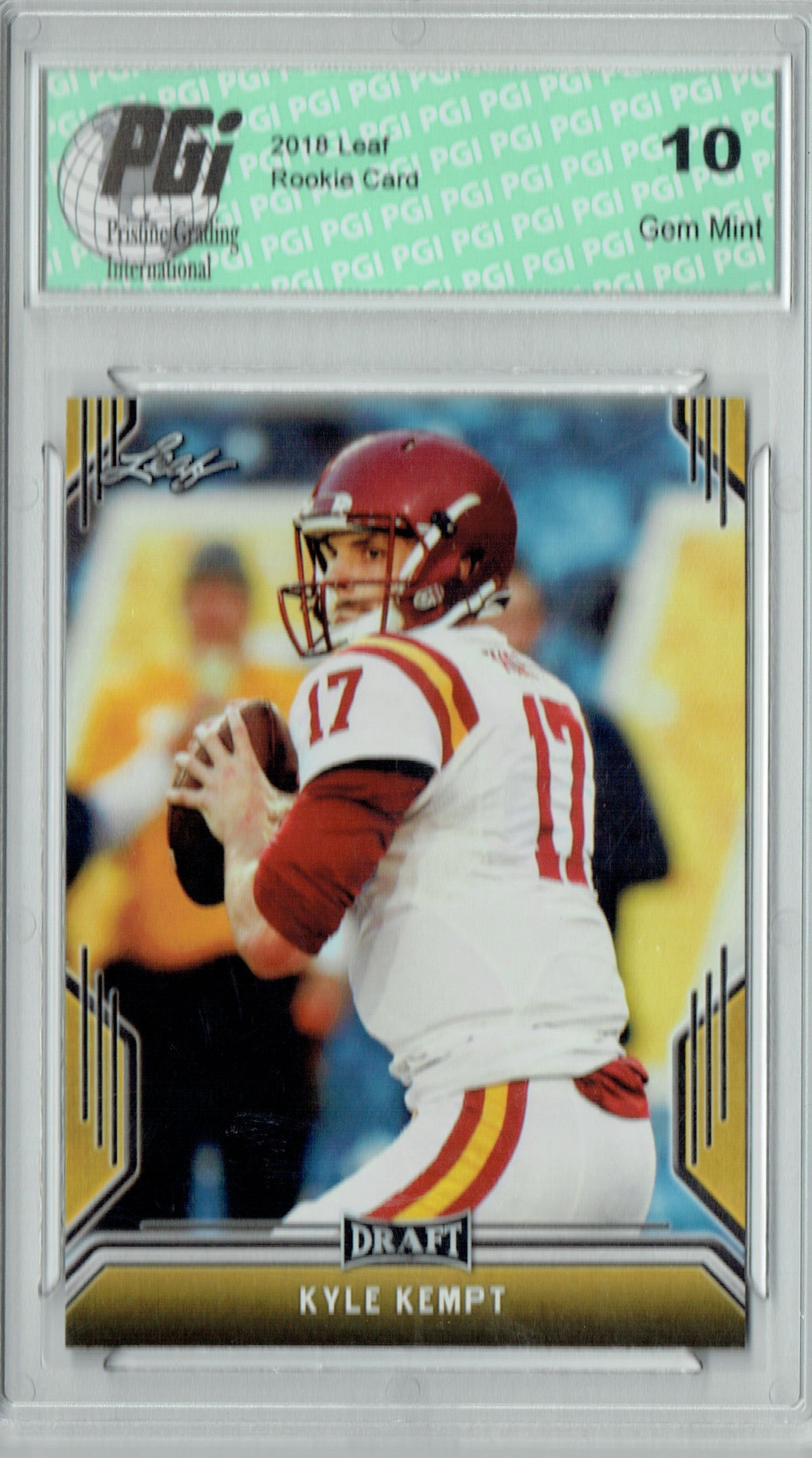 Kyle Kempt 2019 Leaf Draft #47 Gold SP Rookie Card PGI 10 — Rookie Cards