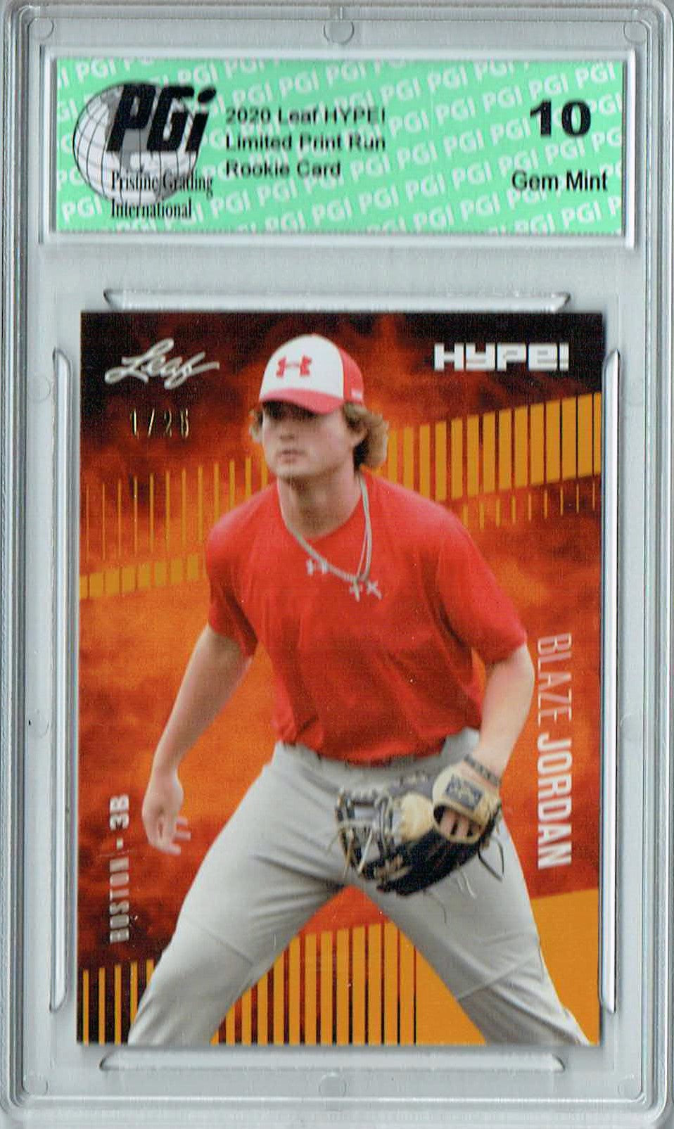 Blaze Jordan 2020 Leaf HYPE! #43 Gold The #1 of 25 Rookie Card PGI 10 ...